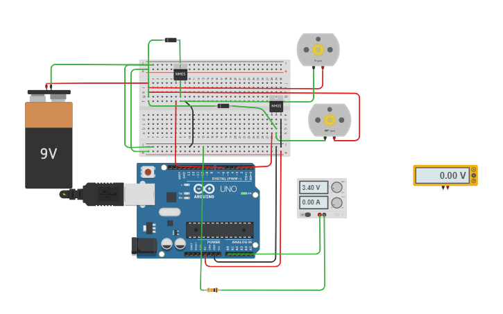 Circuit design pH subsystem - Tinkercad