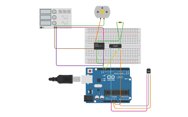 Circuit design microcontrollore - Tinkercad