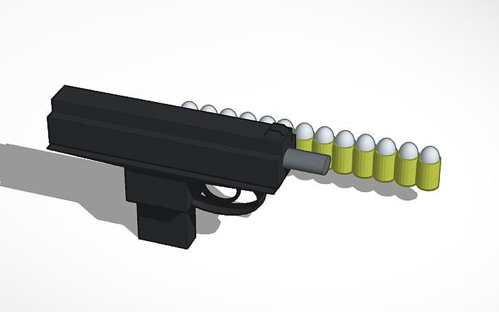 3D design UZI WITH BULLETS remodeled | Tinkercad
