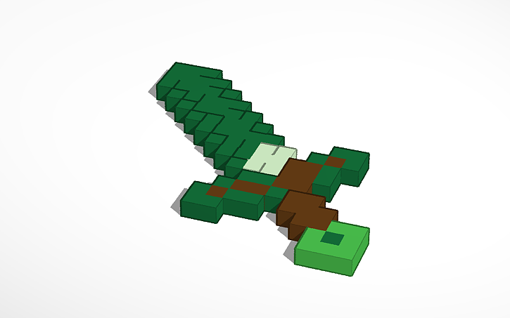 3D design Minecraft sword idea: Grass Block Sword - Tinkercad