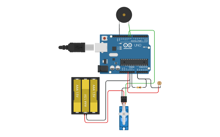 Circuit design Sensor de luz - Tinkercad