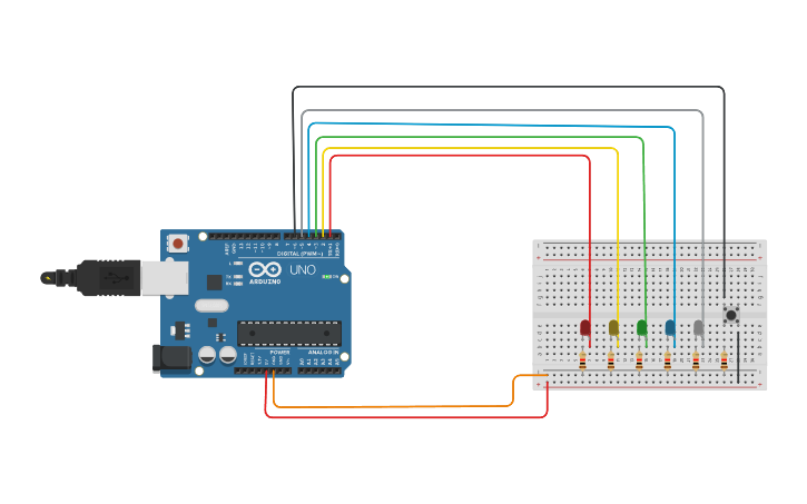 Circuit Design Push Button Tinkercad