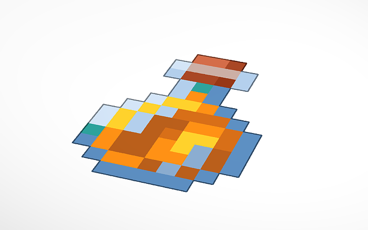 3D design Minecraft Bottle Of Honey Pixel Art | Tinkercad