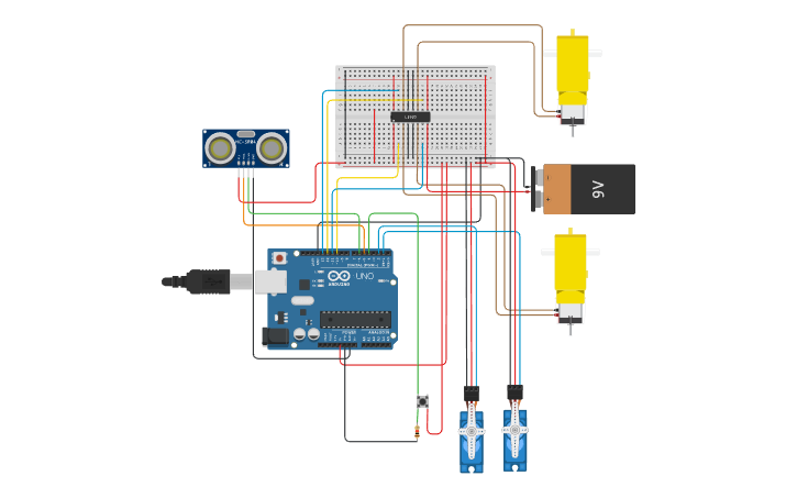 Circuit design Servo - Tinkercad