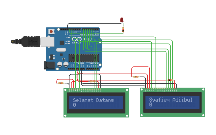 Circuit design Tugas Pertemuan 8 | Tinkercad