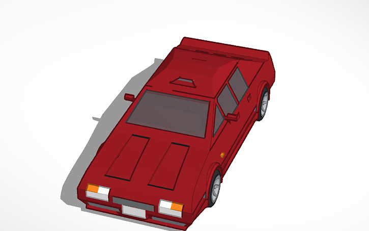 3D design Generic 80's Sports Car - Tinkercad