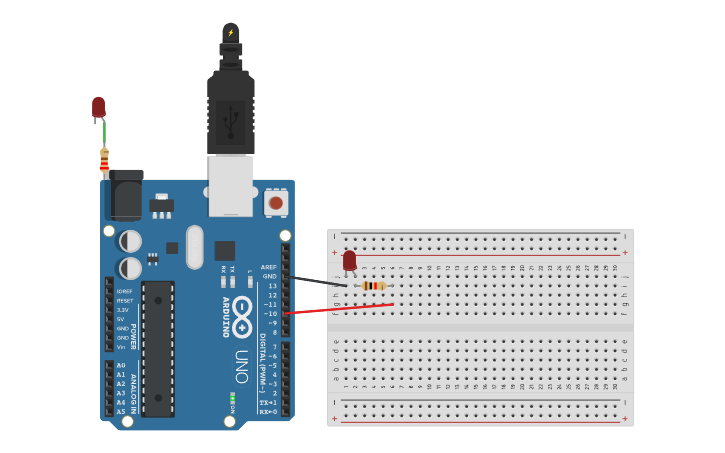 Circuit design LED FLASHER - Tinkercad