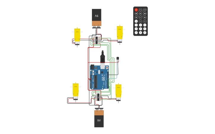 Circuit design Carro a control remoto - Tinkercad