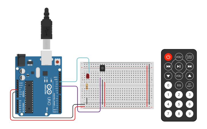 Circuit design control IR - Tinkercad