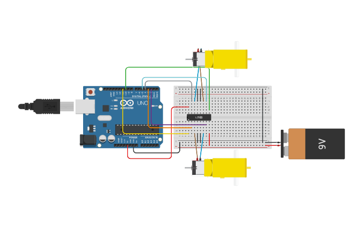 Circuit design Arduino_Breadboard_Gearmotor_04 | Tinkercad