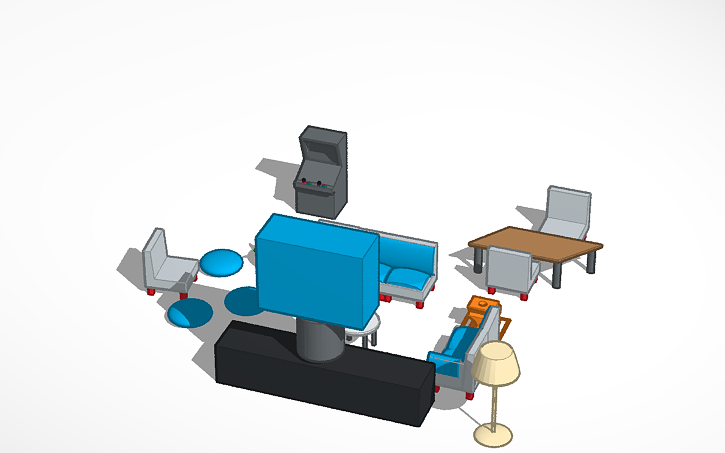 3D design living room - Tinkercad