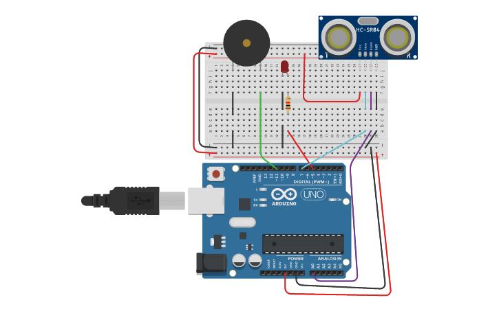 Circuit design alarm - Tinkercad