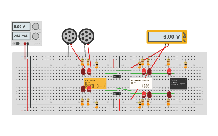 Circuit design Relays - Tinkercad