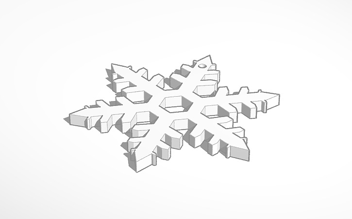 3D design Christmas snowflake ornament - Tinkercad