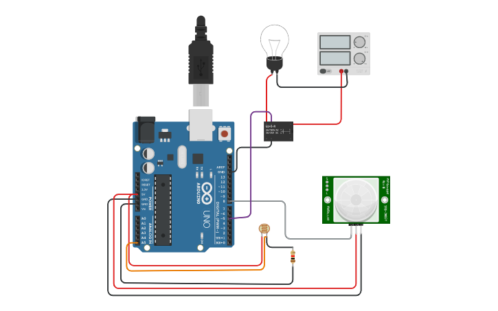 Circuit Design Automatic Room Lighting System Nov 26 Tinkercad