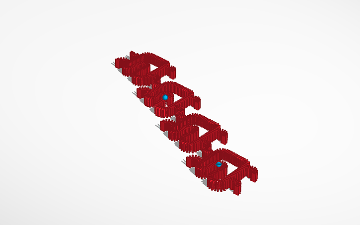 3D design Domino chain. Sim lab - Tinkercad