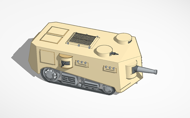 3D design Aquilan Tank (aproximated design) - Tinkercad