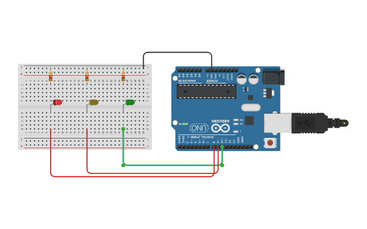 Circuit design Semaphore - Tinkercad