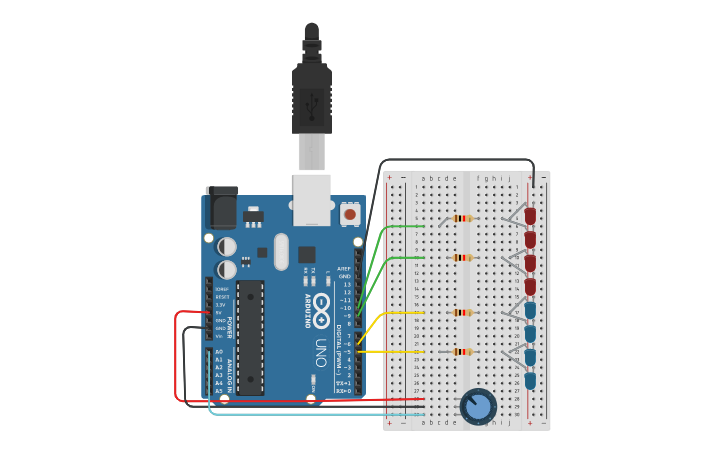 Circuit design Lab 2-3-4 Polish Strobe Light | Tinkercad