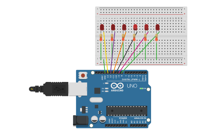 Circuit design ARDUINO COCHE FANTÁSTICO | Tinkercad