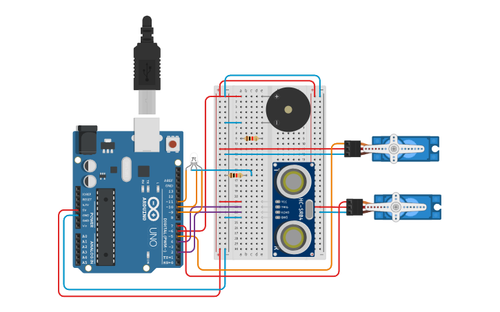 Circuit design Trash Bin - Tinkercad