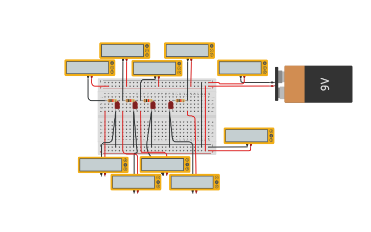 Circuit design Circuito paralelo - 9V - Tinkercad