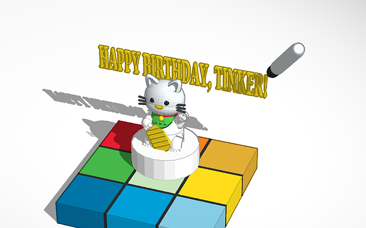 3D design my happy birthday tinker project :) | Tinkercad