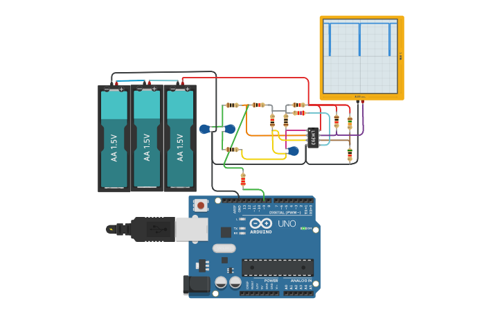 Circuit design Oscillator lm393 pwm v1.a - Tinkercad