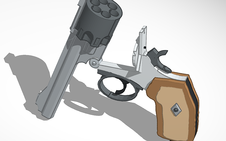 3D design Webley Revolver - Tinkercad