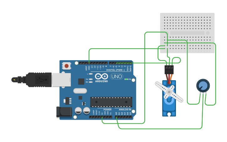 Circuit design MICRO SERVO - Tinkercad