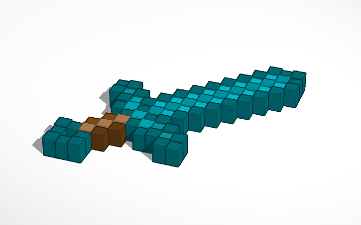 3D design Minecraft Diamond Sword Keychain | Tinkercad
