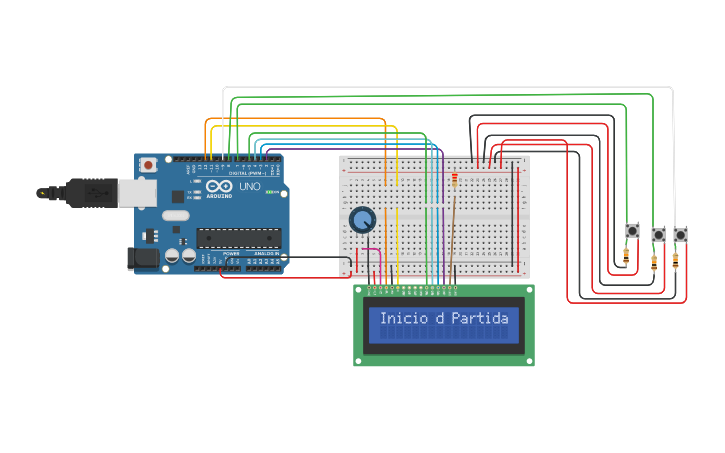Circuit design sensor digital+placar+relogio | Tinkercad