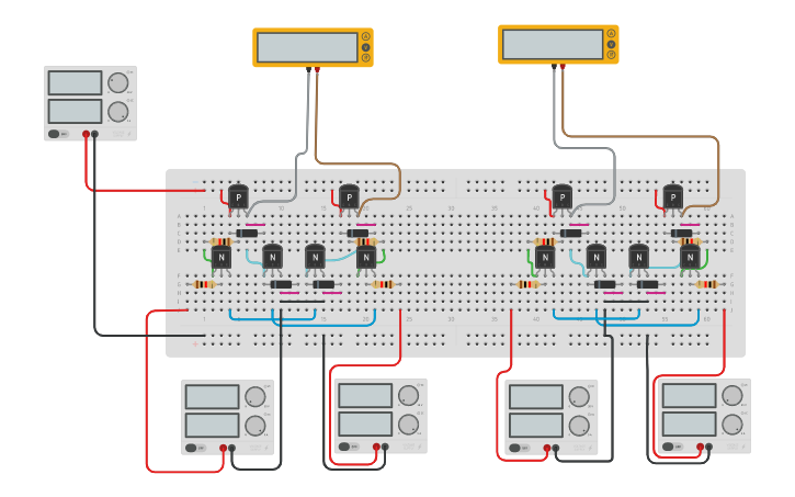 Circuit design H-Bridge PNP + NPN - Tinkercad