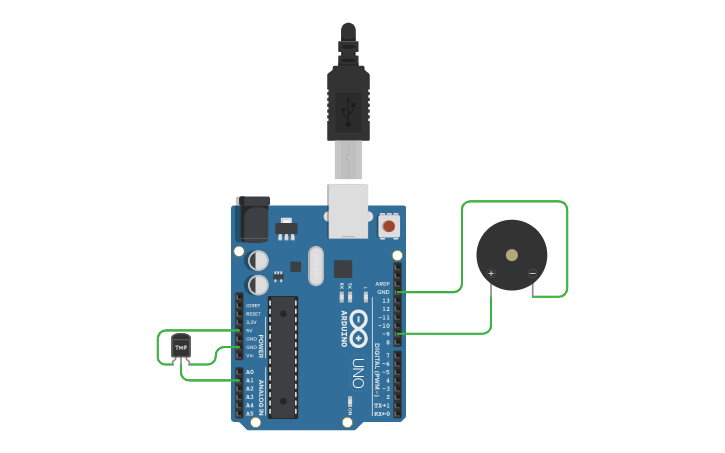 Circuit Design Temperature Sensor Tinkercad