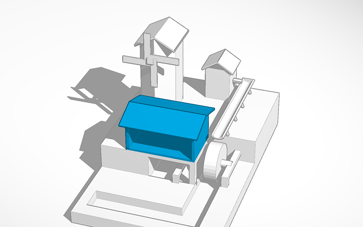 3D design Water mill - Tinkercad