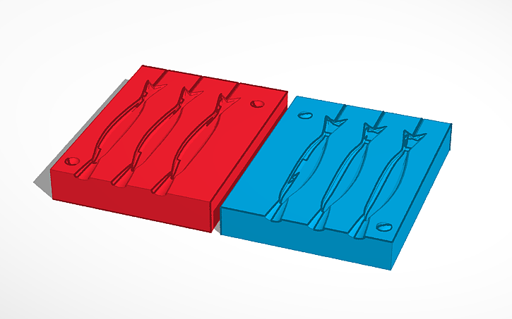 3D design fish mold 4 - Tinkercad