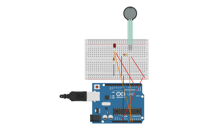 Circuit Design Force Sensor To Light Code Blocks Tinkercad