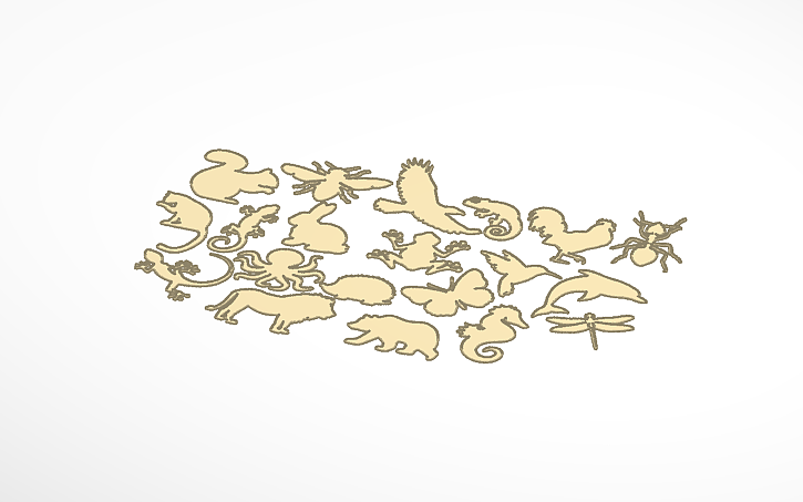 3d Design Stickers Animaux Tinkercad