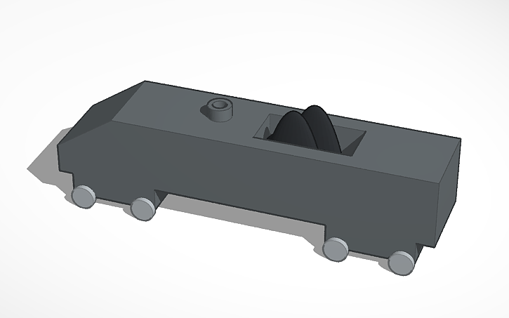 3D design 4-axle steam locomotive tender - Tinkercad