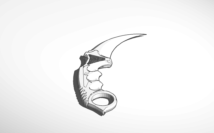 3D design Karambit Knife - CS:GO - Tinkercad
