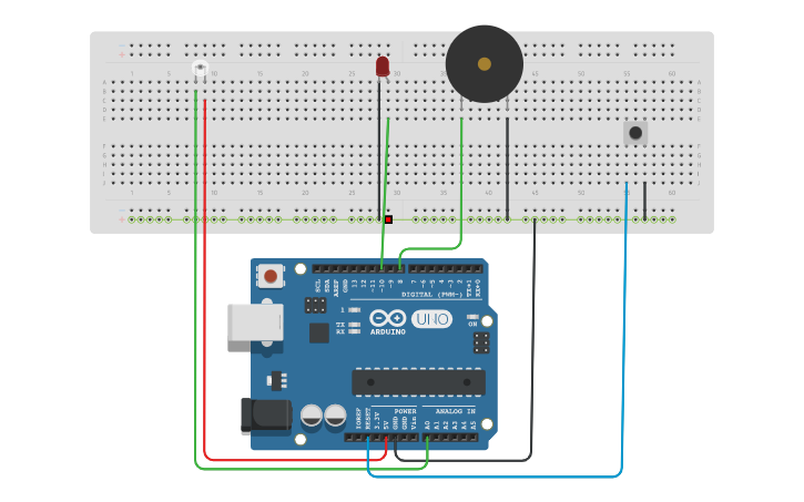 Circuit design Alarm System - Tinkercad