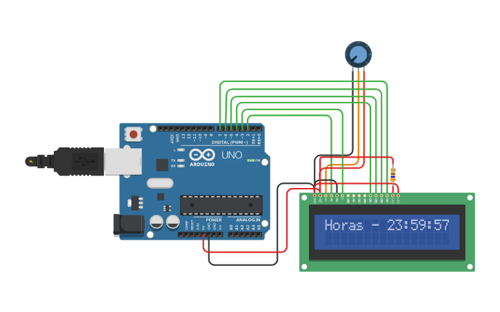 Circuit design LDC_Relogio | Tinkercad