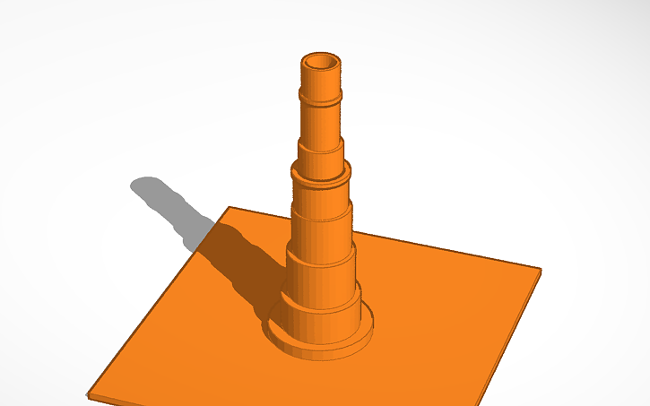 3D design model of qutb minar - Tinkercad