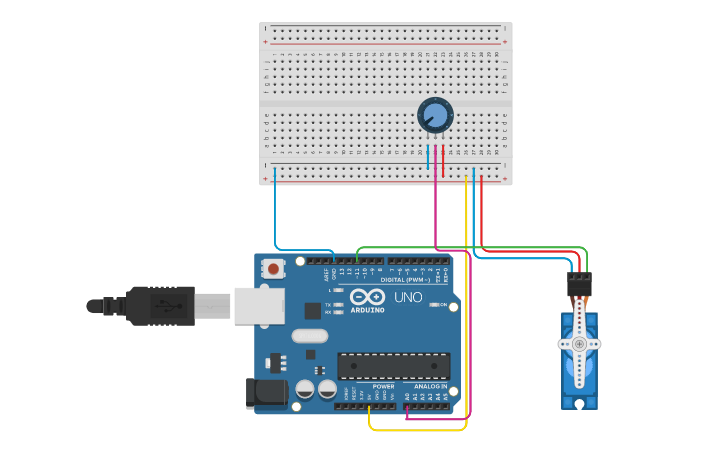 Circuit design POTEN-SERVO - Tinkercad Circuit design POTEN-SERVO - Tinkercad
