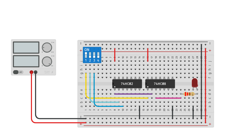 Circuit design Jurnal Modul 1 DSD SOAL 1 | Tinkercad