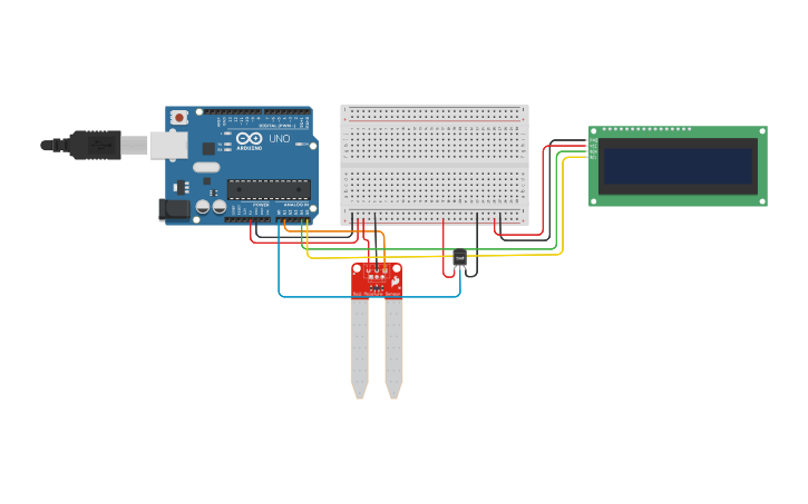 Circuit Design Lcd 1602 顯示器 Tinkercad