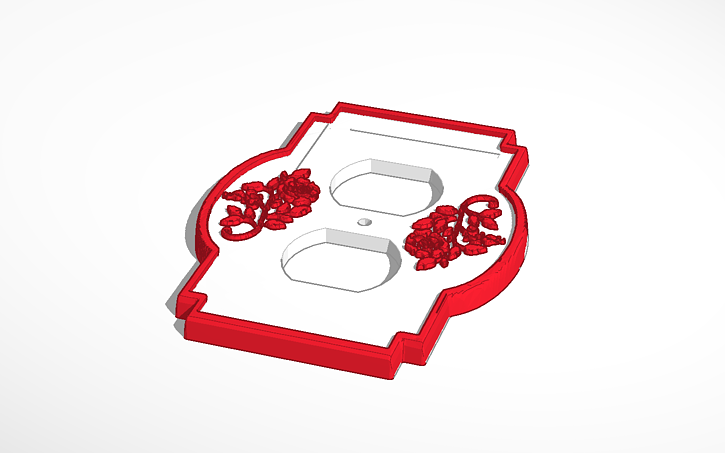3D design rose wall socket plate | Tinkercad
