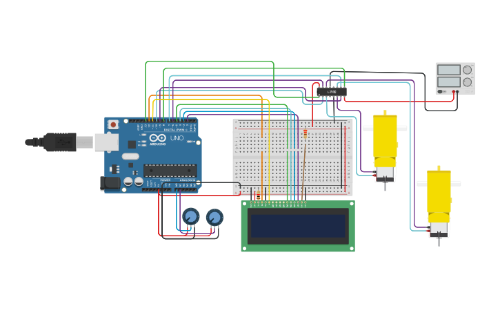 Circuit design Copy of simu joybot - Tinkercad