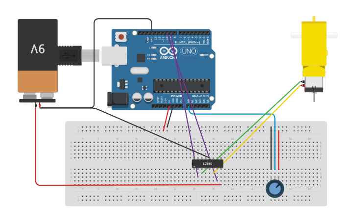 Circuit Design Control Motor Dc Tinkercad