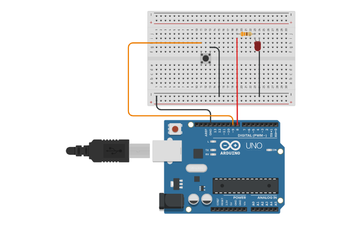 Circuit Design Push Button Using Arduino Internal Pullup Resistor Tinkercad 8402